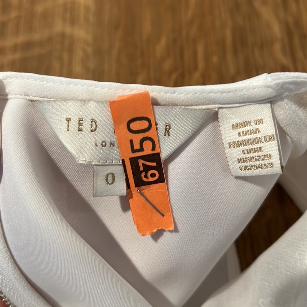 Ted Baker London Lulabel White Lace Trim Sheer Top Si… - Gem